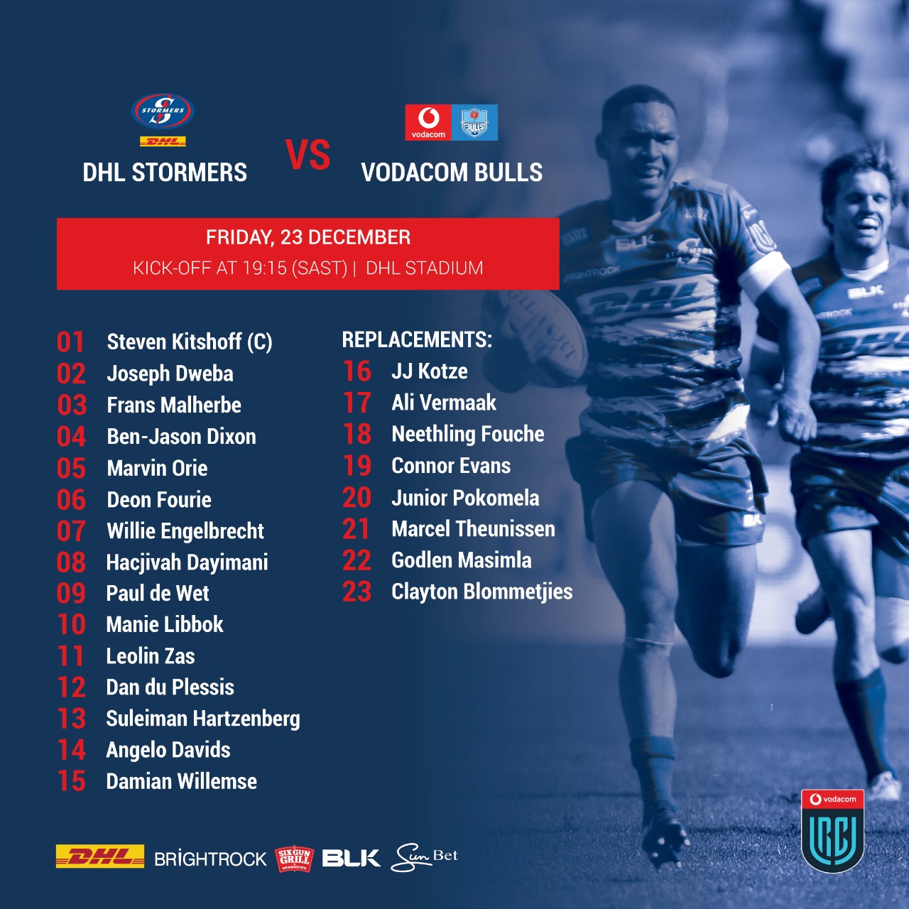 Three changes for DHL Stormers | The Official Website for the DHL Stormers